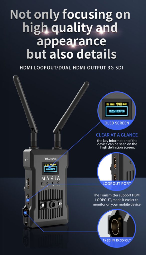 وایرلس تصویر MAKIA MA400 PRO 4K SDI/HDMI - صدا تصویر